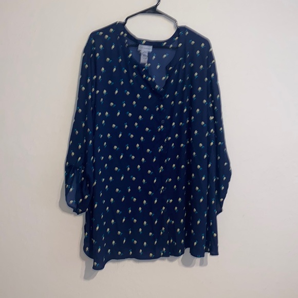 Catherines | Tops | Catherines Lemon Print Blouse | Poshmark